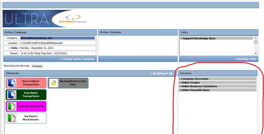 The CertiflexDimension Ultra Service Center – Certiflex Software, LLC