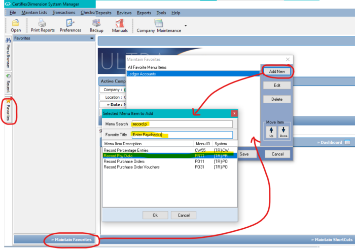 Adding Favorite Programs – Certiflex Software, LLC
