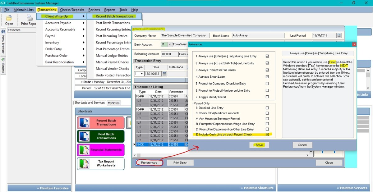 Batch Payroll Checks with Cash Account – Certiflex Software, LLC