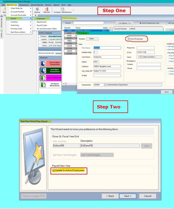 Deleting Inactive Employees – Certiflex Software, LLC