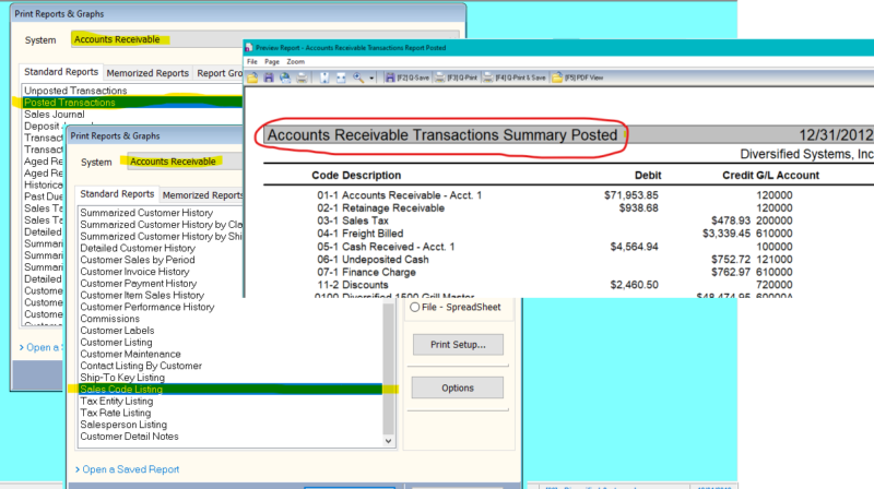 Sales Code Listing vs. AR Transaction Summary Post – Certiflex Software ...