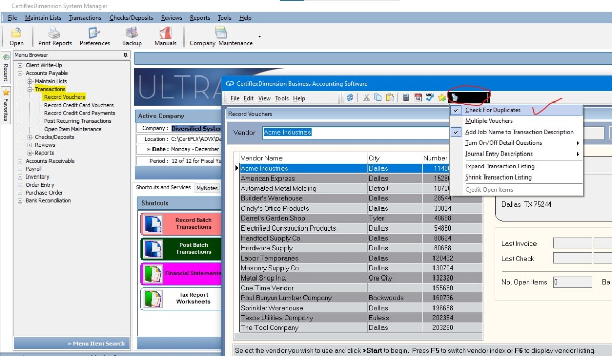 Check For Duplicate Transaction Numbers Certiflex Software LLC