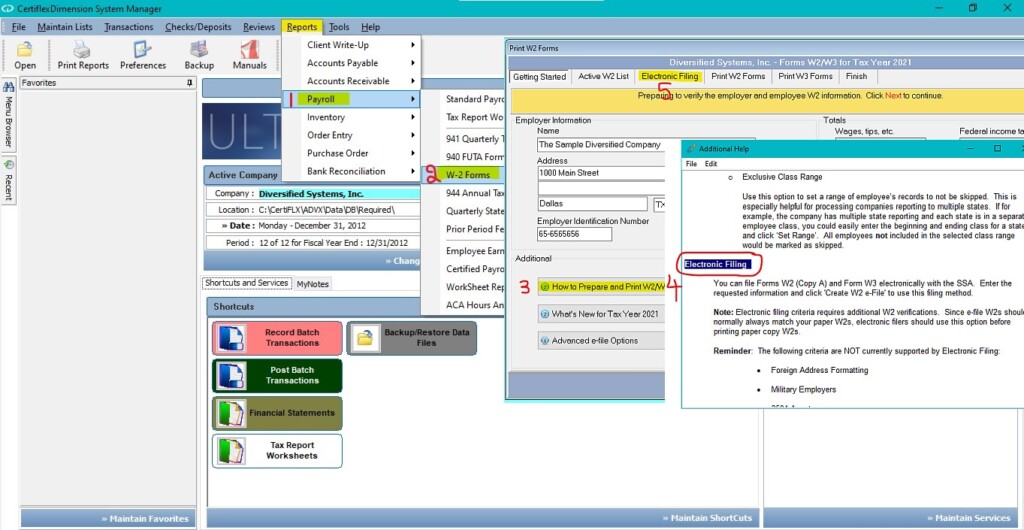 Electronic Filing (e-Filing) of W-2 – Certiflex Software, LLC