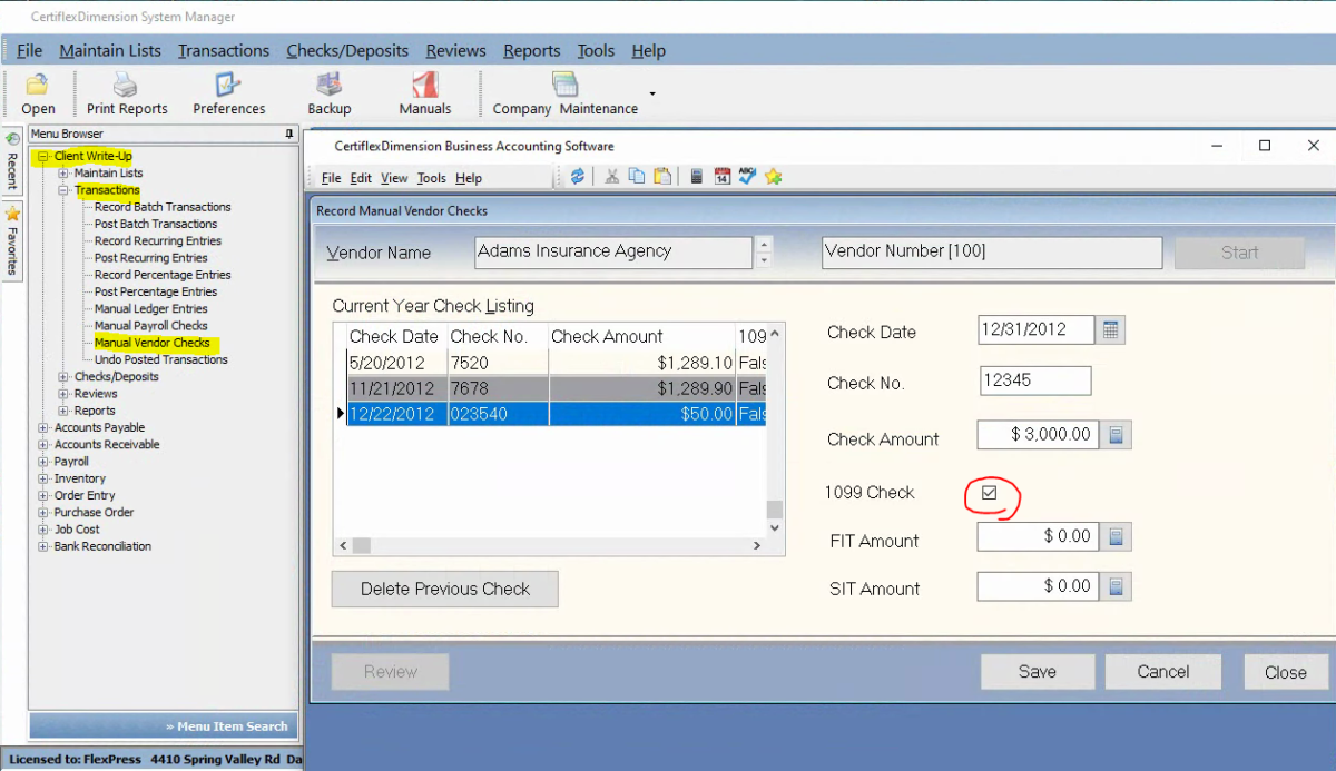 How To Enter Vendor Check Information To Update Vendor History Only ...